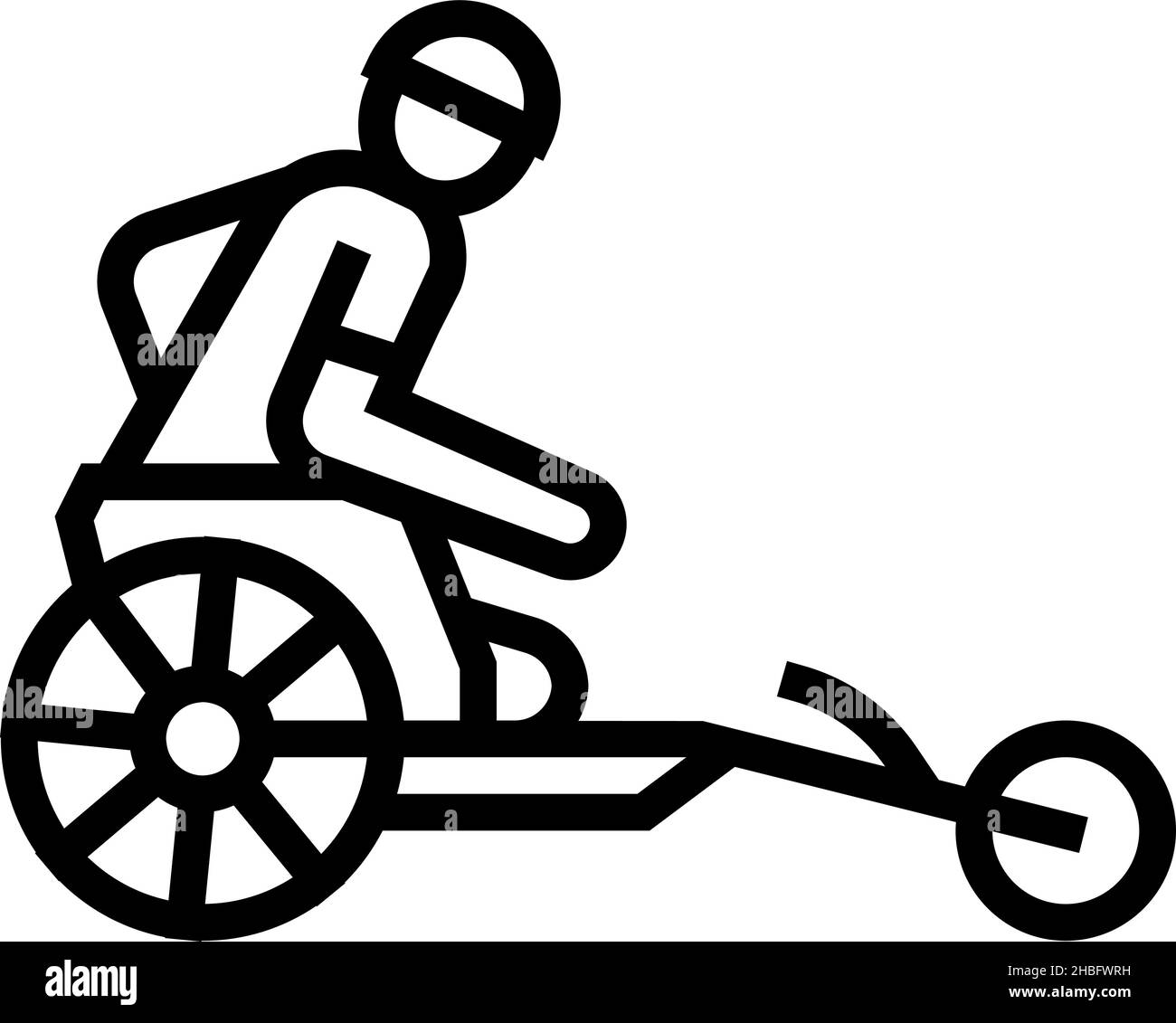 bicycle riding race handicapped athlete line icon vector illustration ...