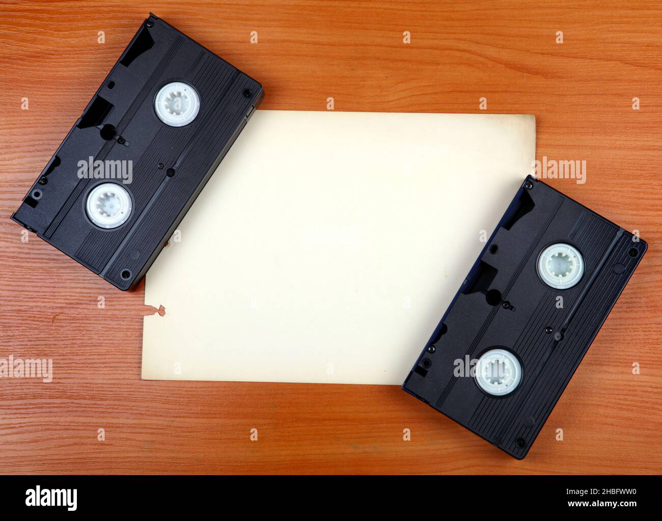 Retro Video Tapes on the Board with Space for Text Stock Photo - Alamy