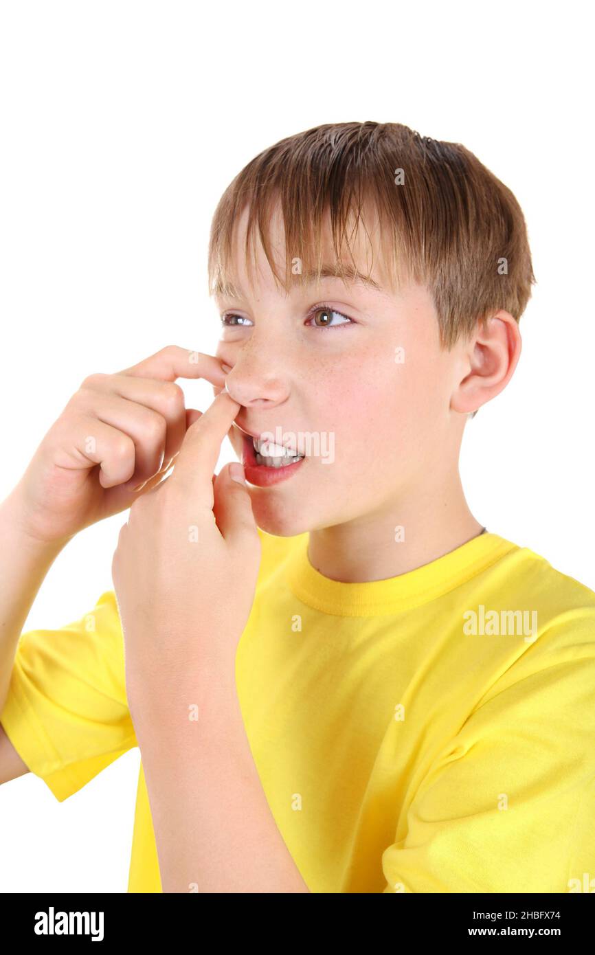 Kid with Pimple Isolated on the White Background Stock Photo - Alamy