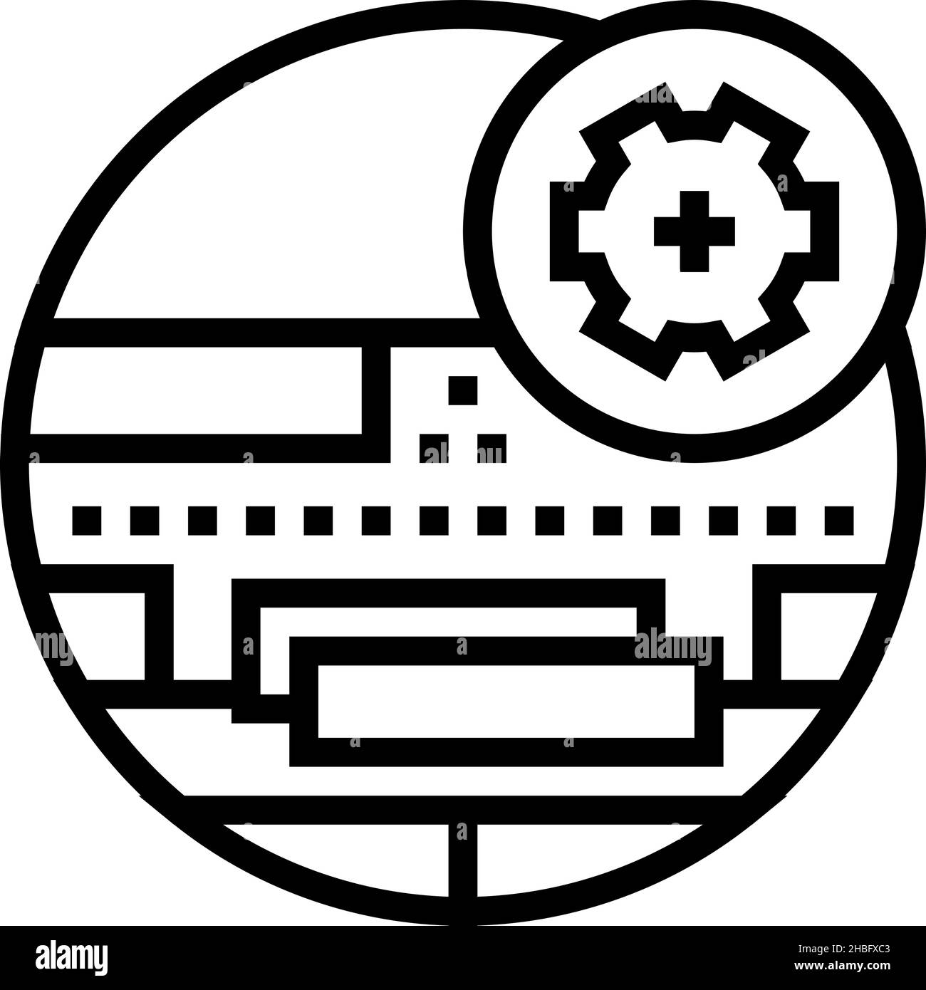 hardwood floor installation line icon vector illustration Stock Vector ...