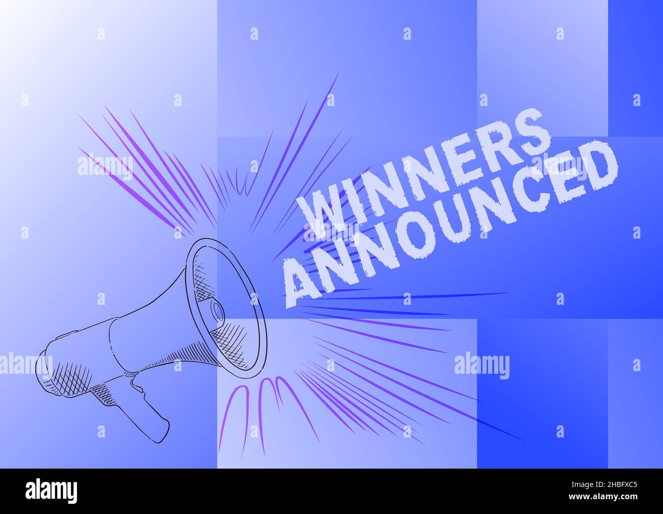 Text caption presenting Winners Announced. Business idea Announcing who ...
