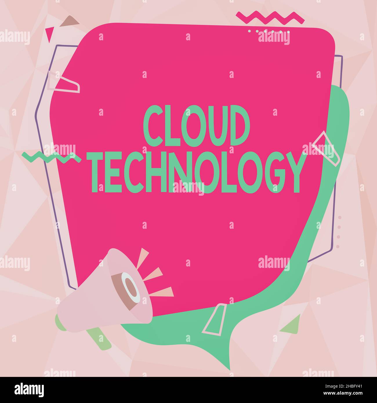 Hand writing sign Cloud Technology. Business showcase storing and accessing data and programs ...