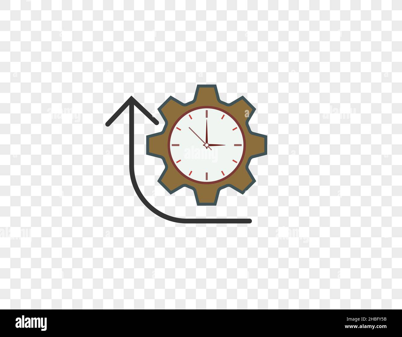 Clock, time management icon. Vector illustration. Flat design Stock ...