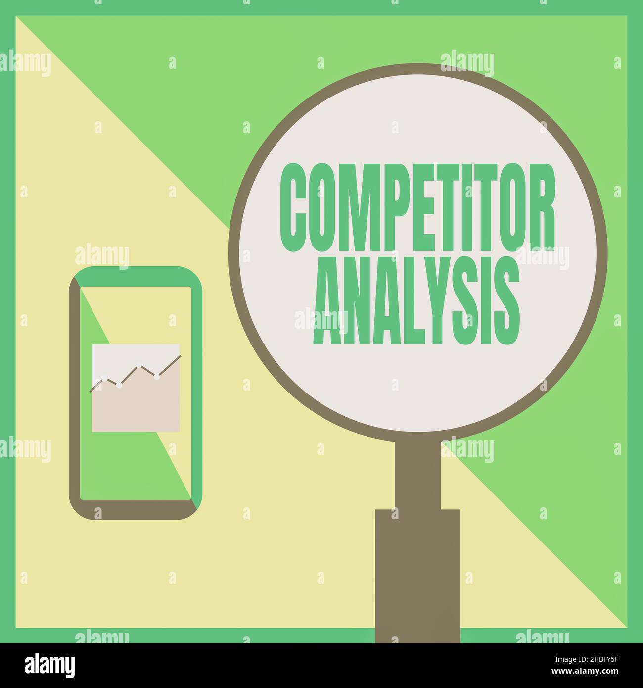 Text caption presenting Competitor Analysis. Business concept Determine ...