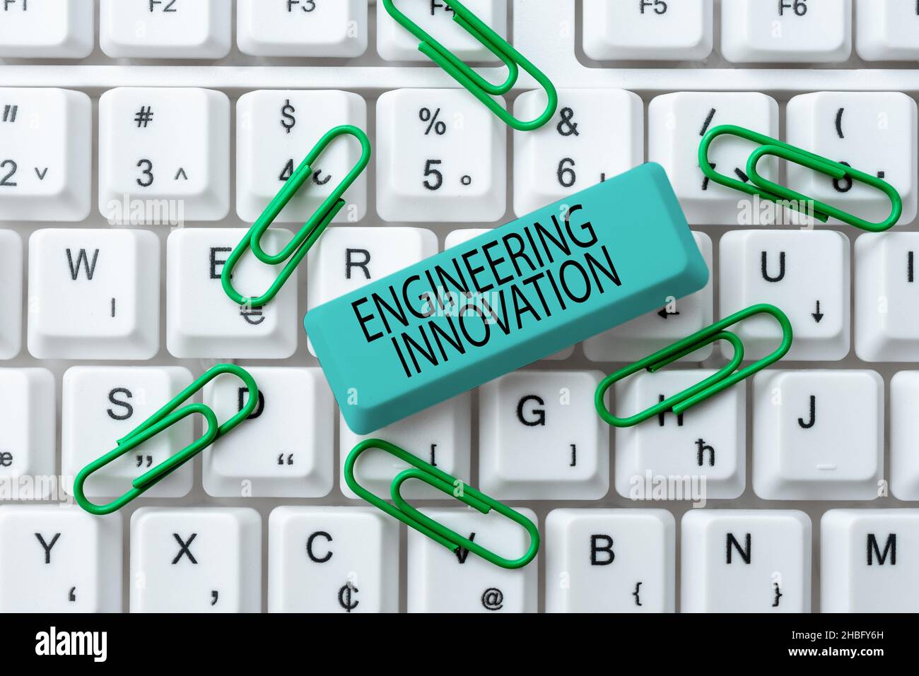 Writing displaying text Engineering Innovation. Business idea Process ...