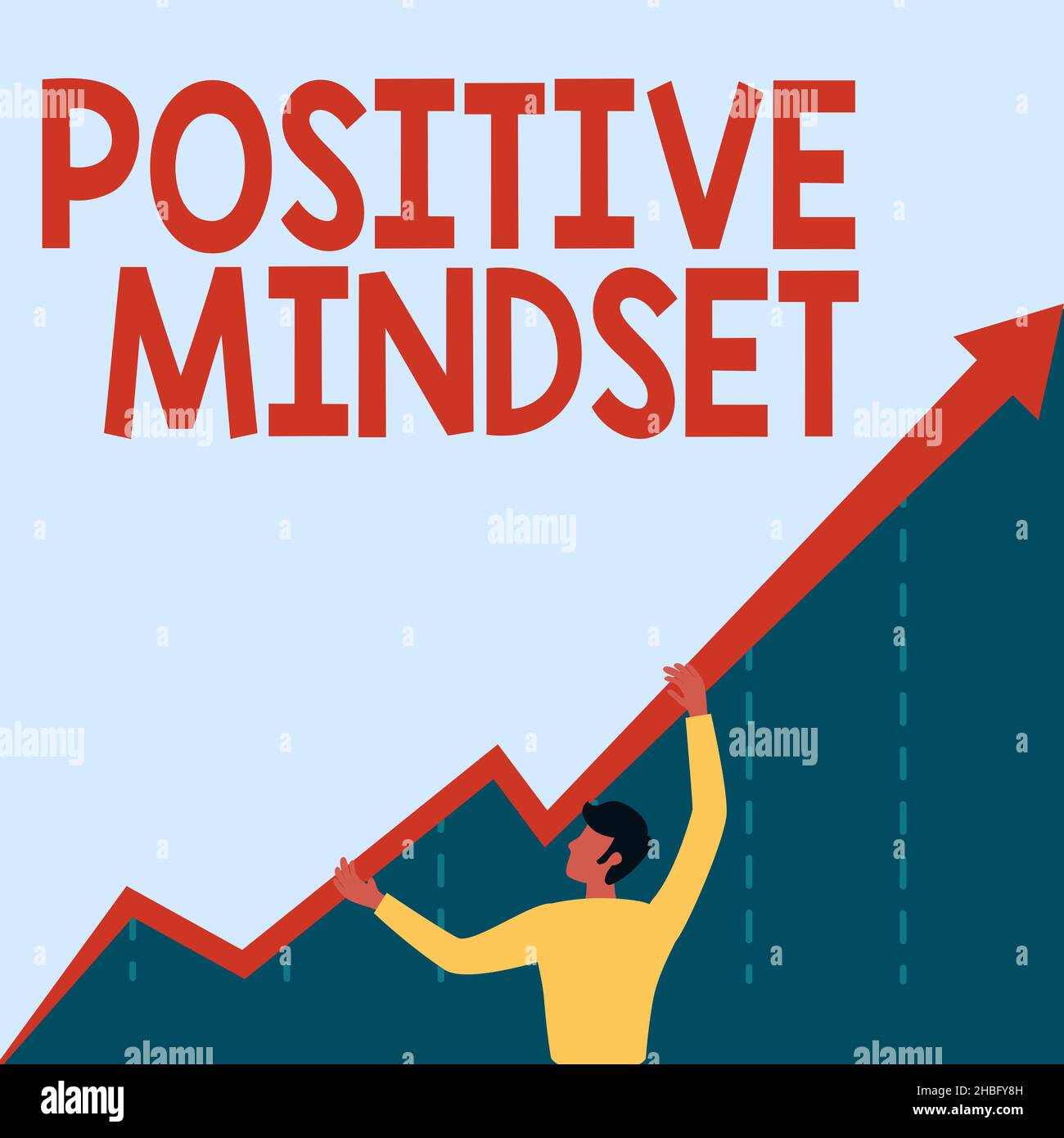 Text caption presenting Positive Mindset. Business approach mental and ...