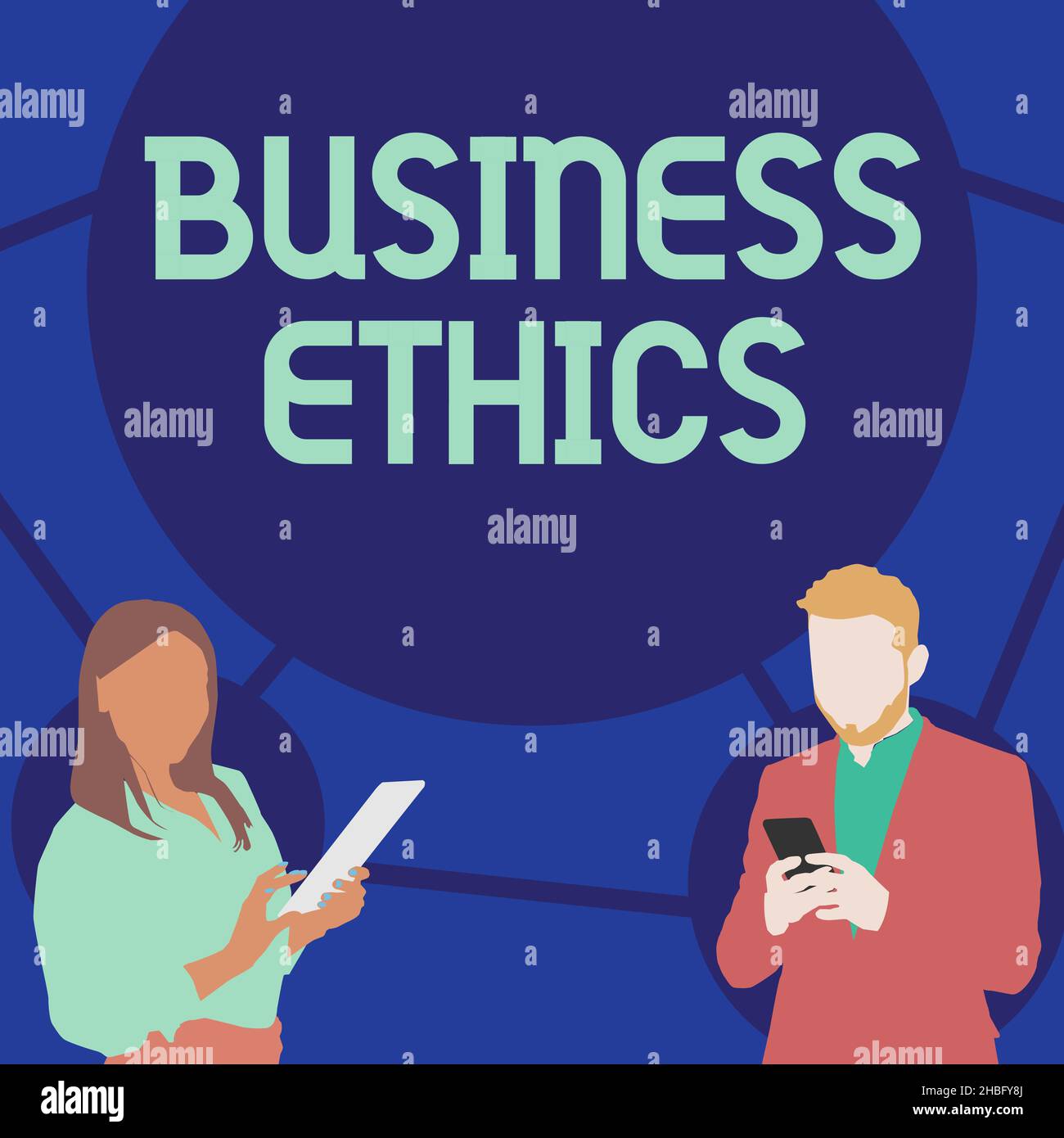 Sign displaying Business Ethics. Business concept Moral principles that ...