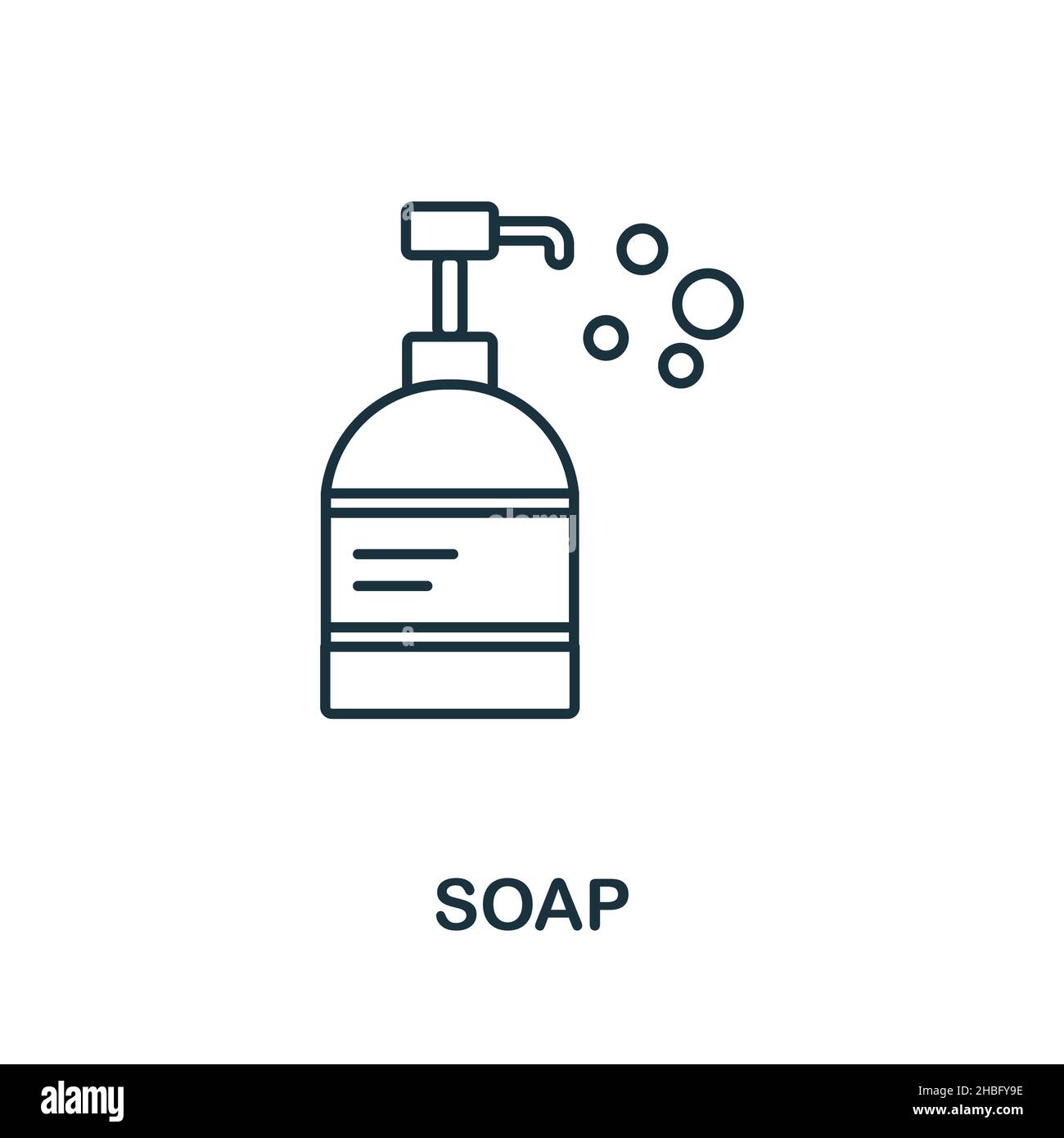 Soap icon. Line element from cleaning collection. Linear Soap icon sign ...
