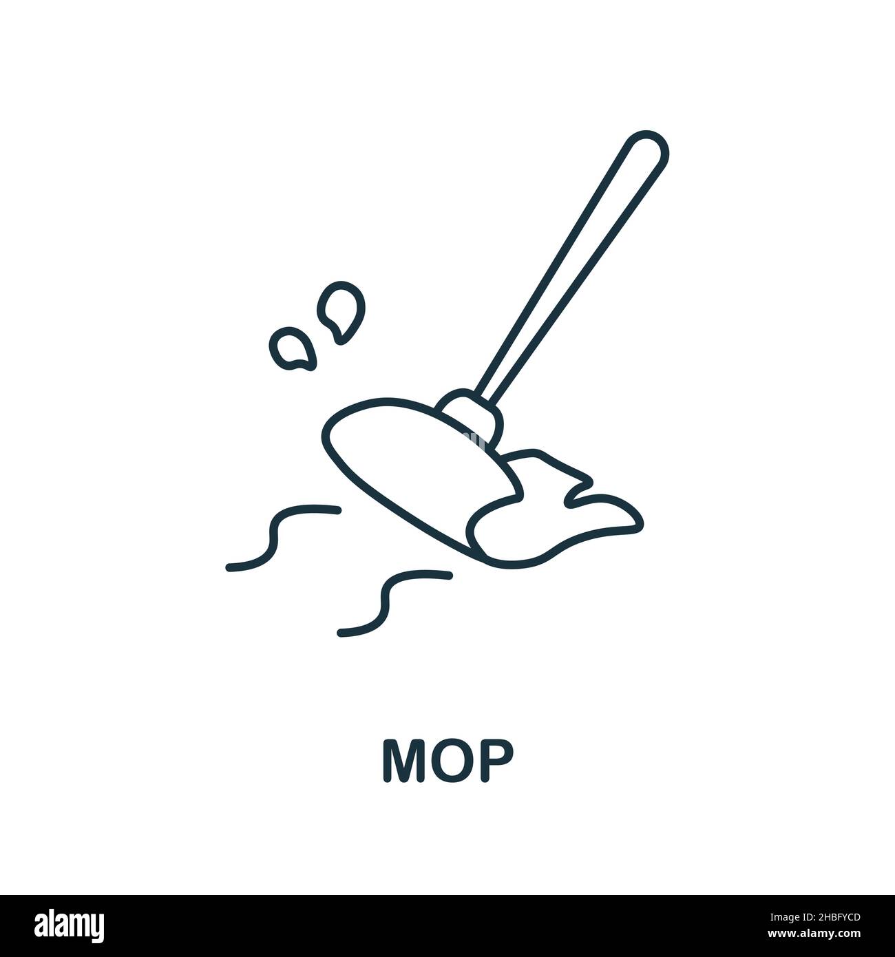 Mop icon. Line element from cleaning collection. Linear Mop icon sign ...