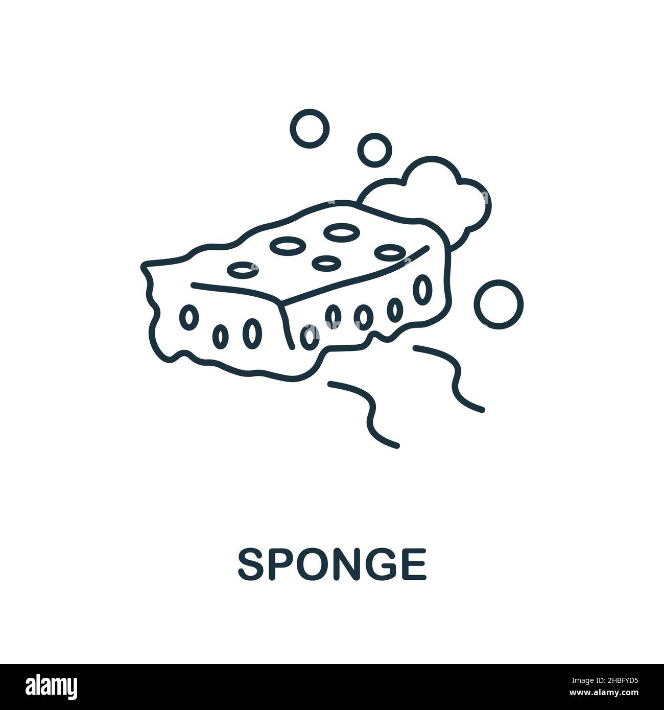 Sponge icon. Line element from cleaning collection. Linear Sponge icon ...