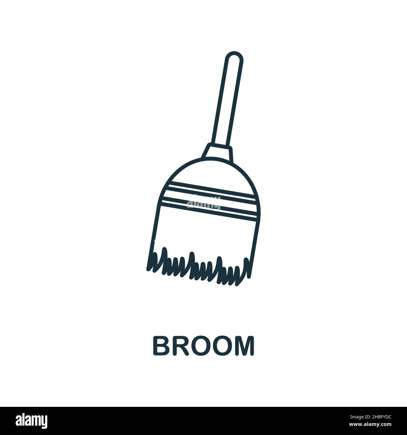 Broom icon. Line element from cleaning collection. Linear Broom icon ...