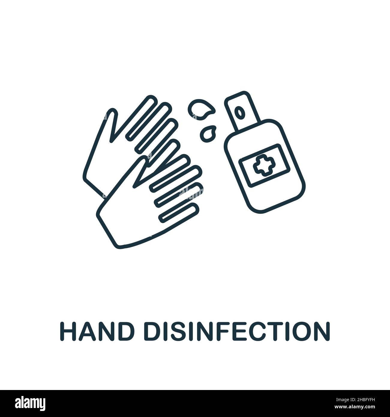 Hand Disinfection icon. Line element from cleaning collection. Linear ...