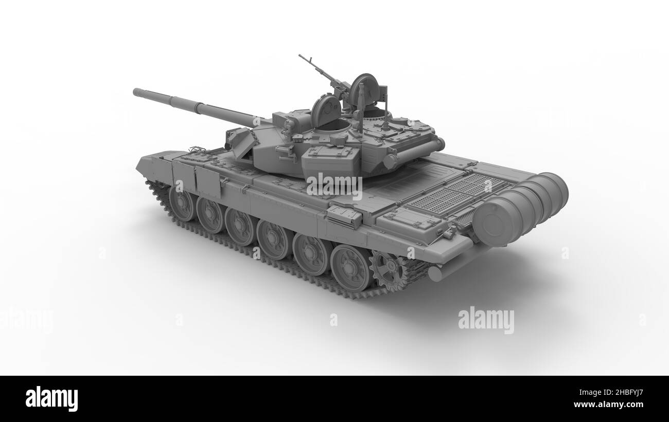 3D rendering of a combat tank, heavy armore defence vehicle isolated in ...
