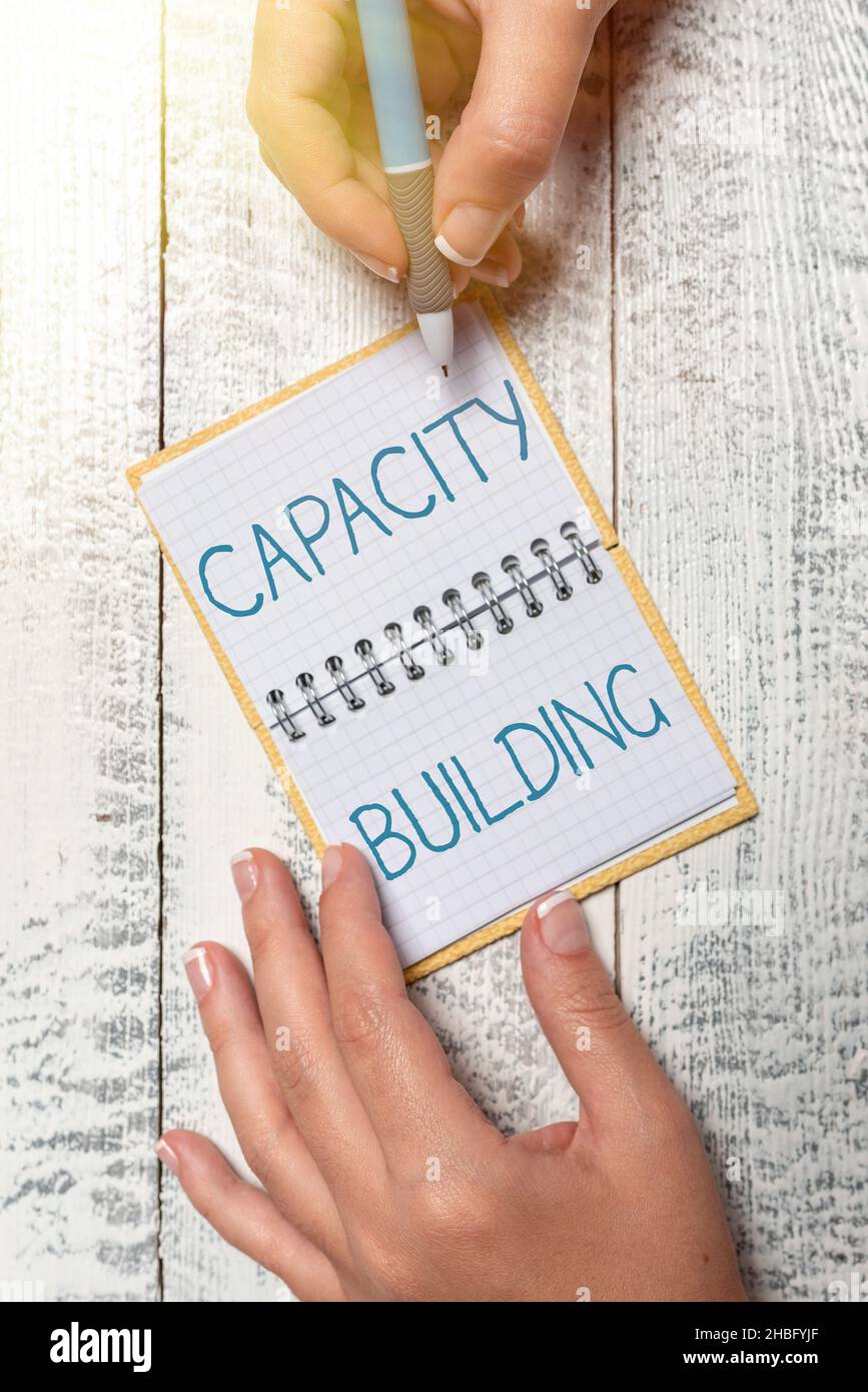 Hand writing sign Capacity Building. Business overview Strengthen the ...