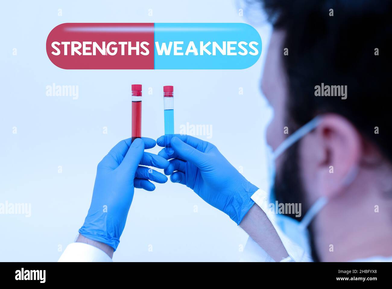 Hand writing sign Strengths Weakness. Word Written on Opportunity and ...