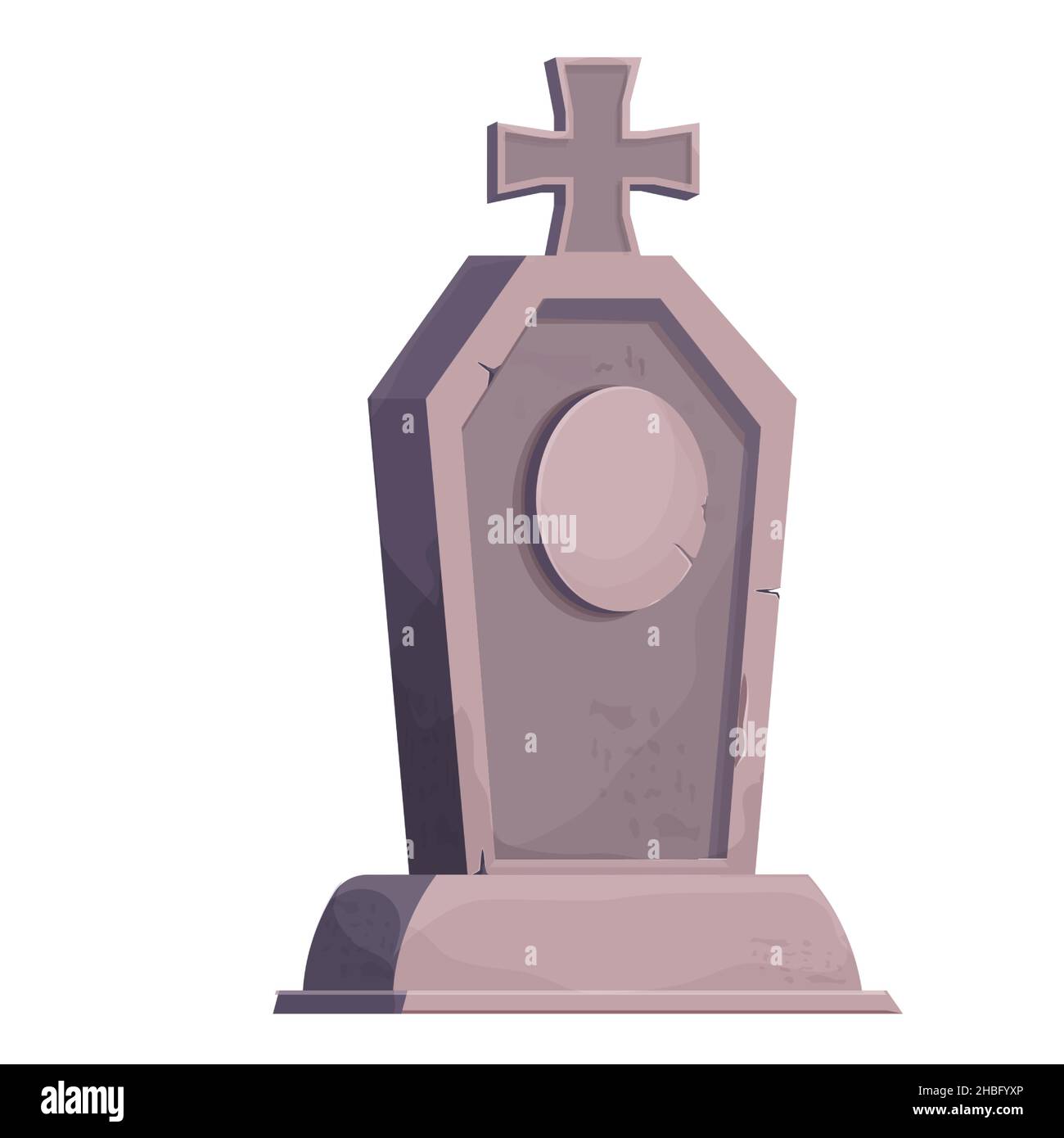 Stone grave, memorial in cartoon style isolated on white background ...