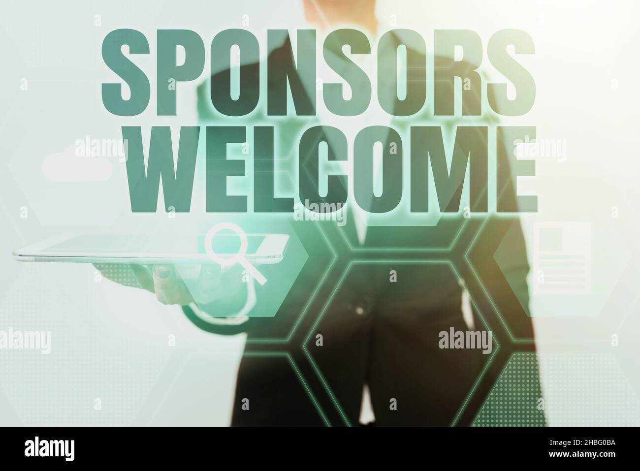 Conceptual display Sponsors Welcome. Word Written on announcing that ...