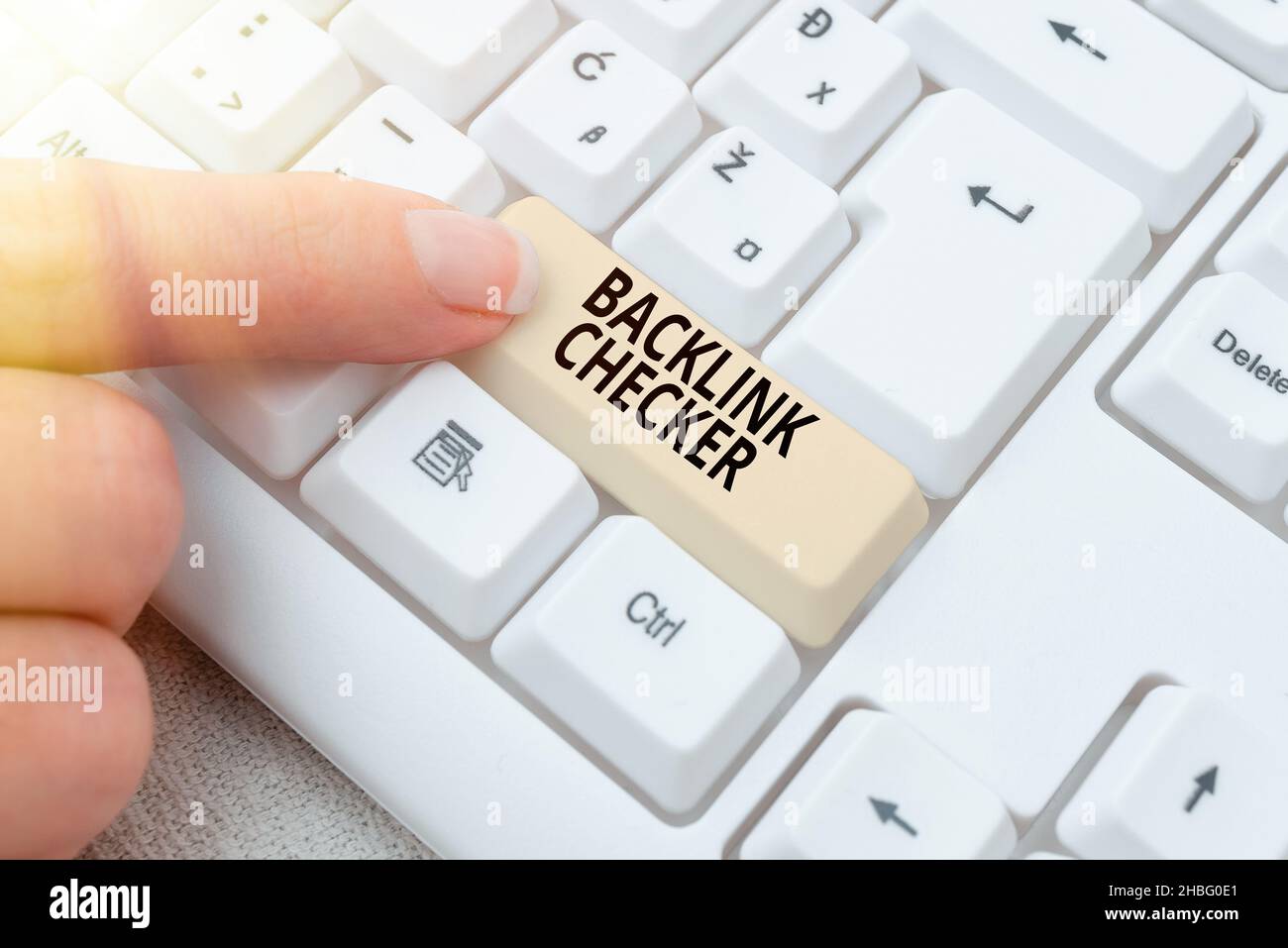 Hand writing sign Backlink Checker. Business approach Find your ...