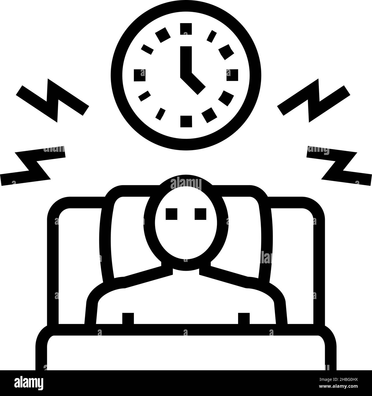 waking up too early line icon vector illustration Stock Vector Image ...