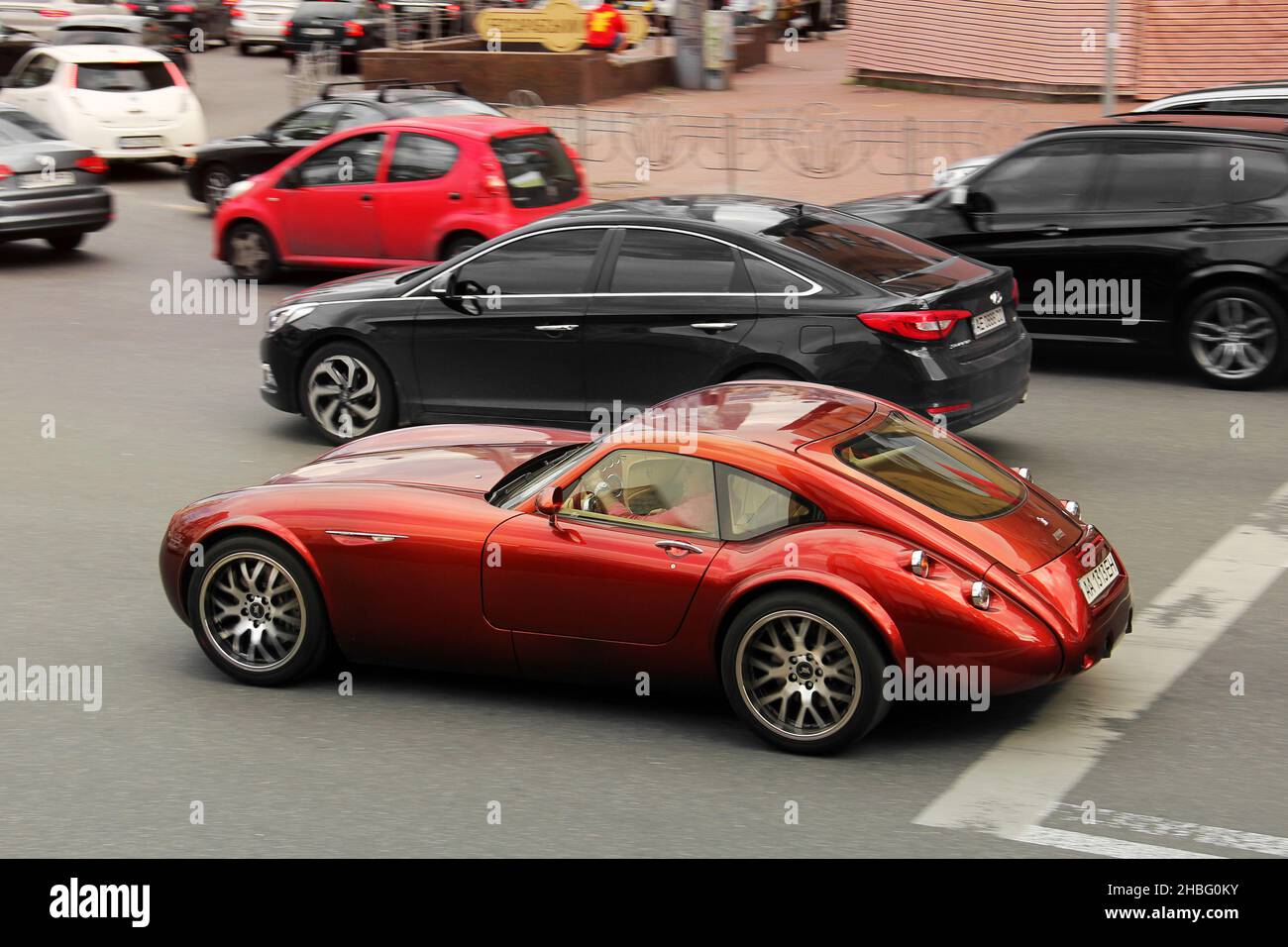 Kiev, Ukraine - June 12, 2021: Wiesmann GT MF4. Sports red exclusive ...