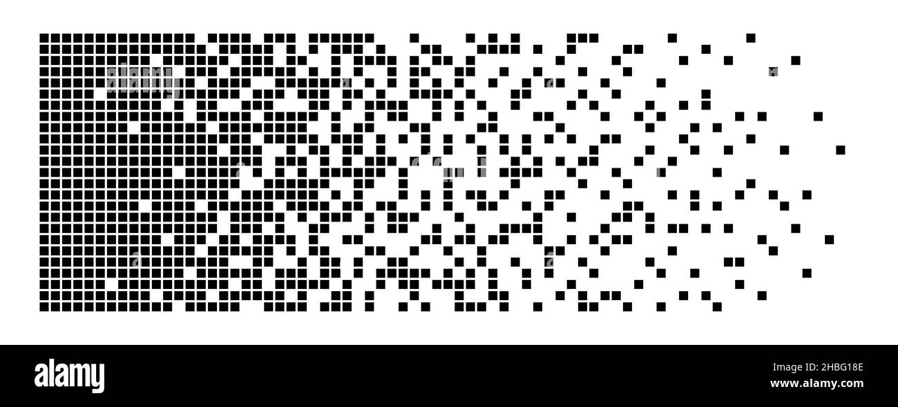 Pixel disintegration background. Decay effect. Dispersed dotted pattern. Concept of ...