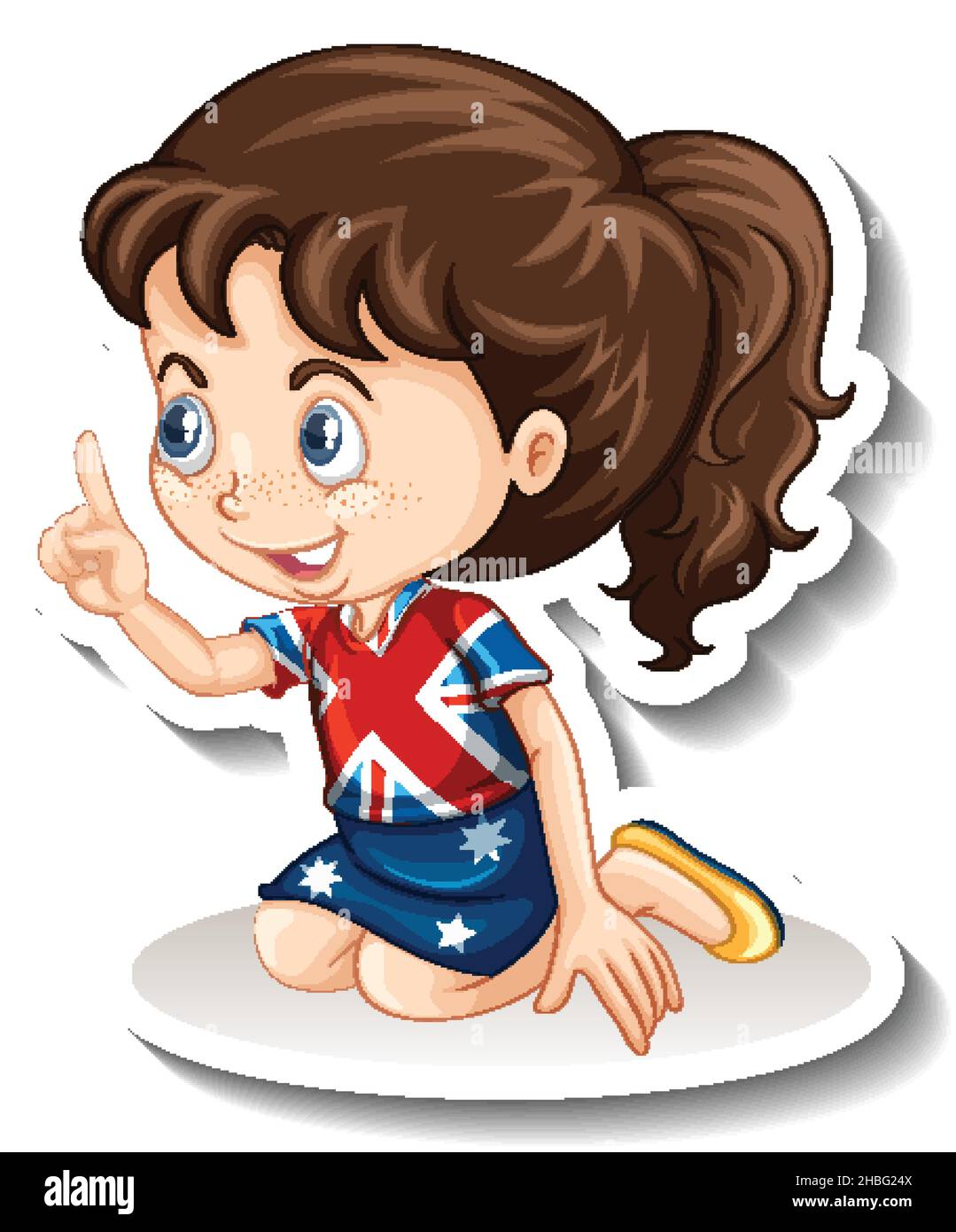 A girl wearing America flag t shirt illustration Stock Vector Image ...