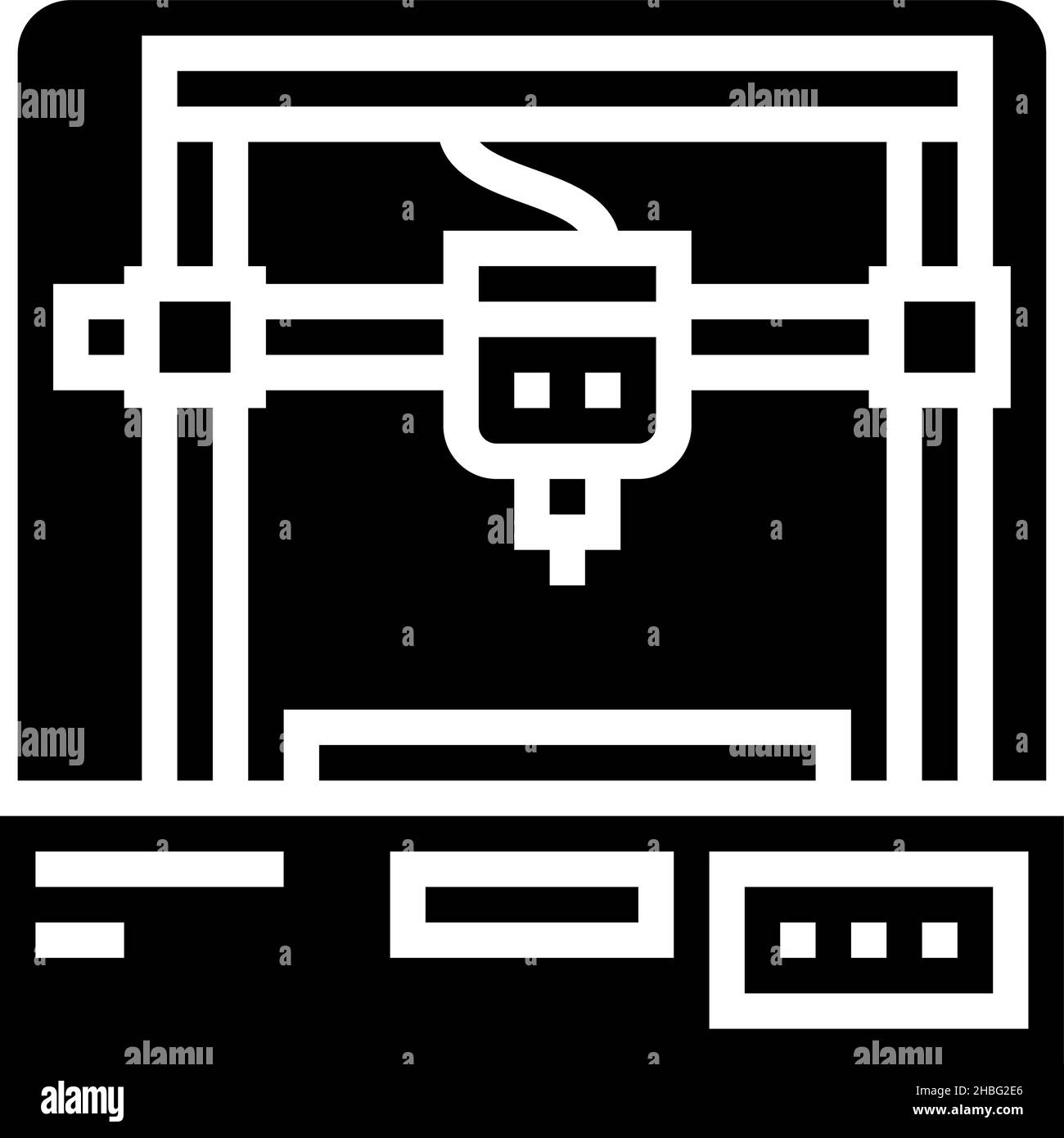 3d printer glyph icon vector illustration Stock Vector Image & Art - Alamy