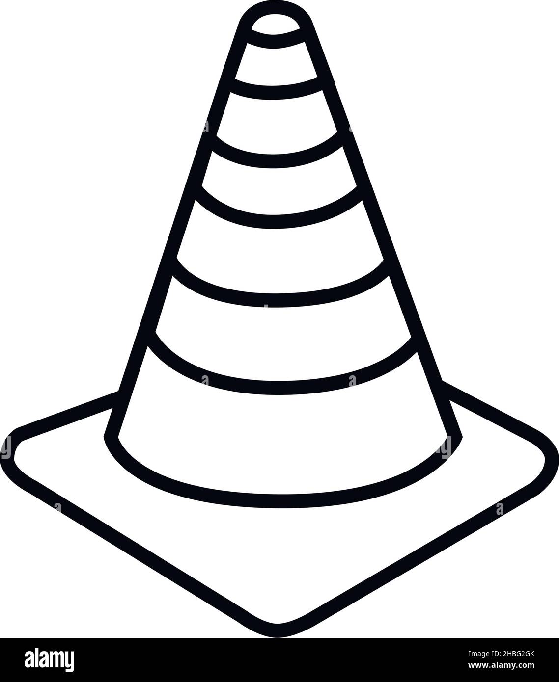 Traffic cone line icon vector illustration isolated on white background ...