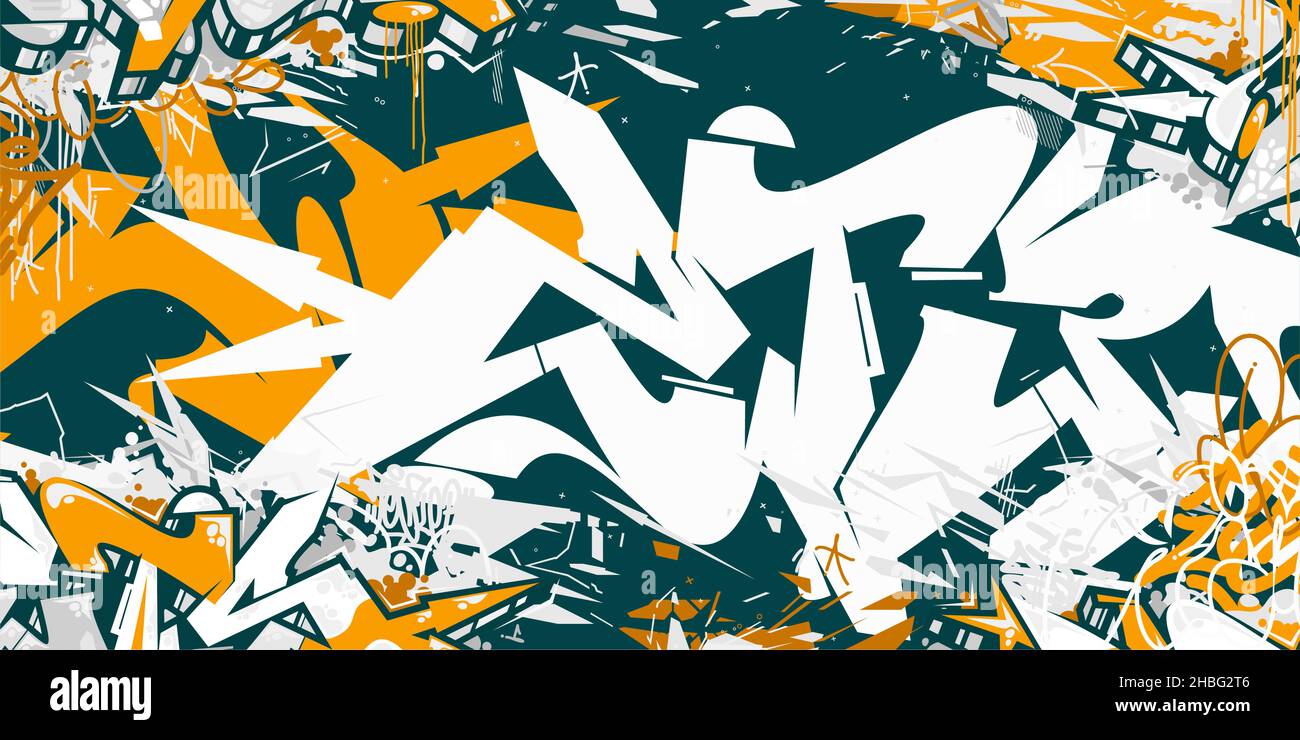 Abstract Hip Hop Street Art Graffiti Style Urban Calligraphy Vector ...