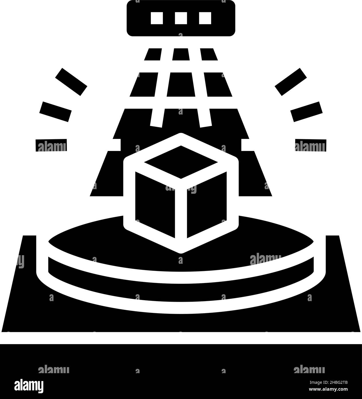 3d scanning glyph icon vector illustration Stock Vector Image & Art - Alamy