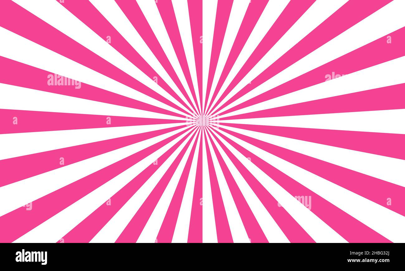 Pink white color burst background. Rays background in retro style ...