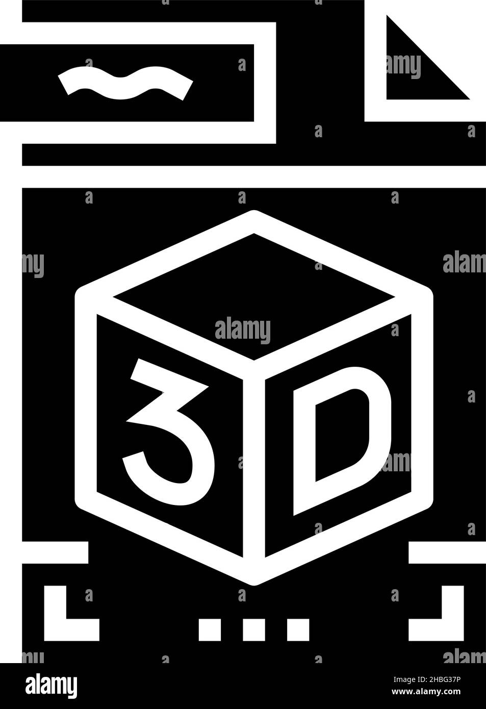 stl 3d file glyph icon vector illustration Stock Vector Image & Art - Alamy