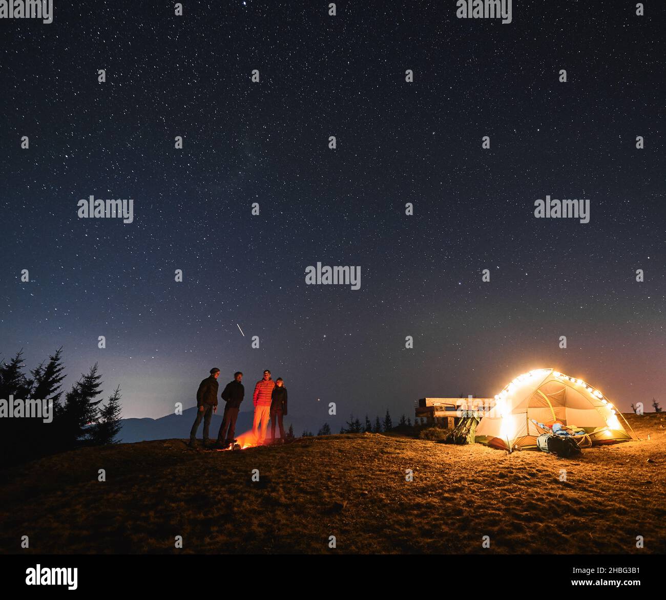 Camping At Night Stars