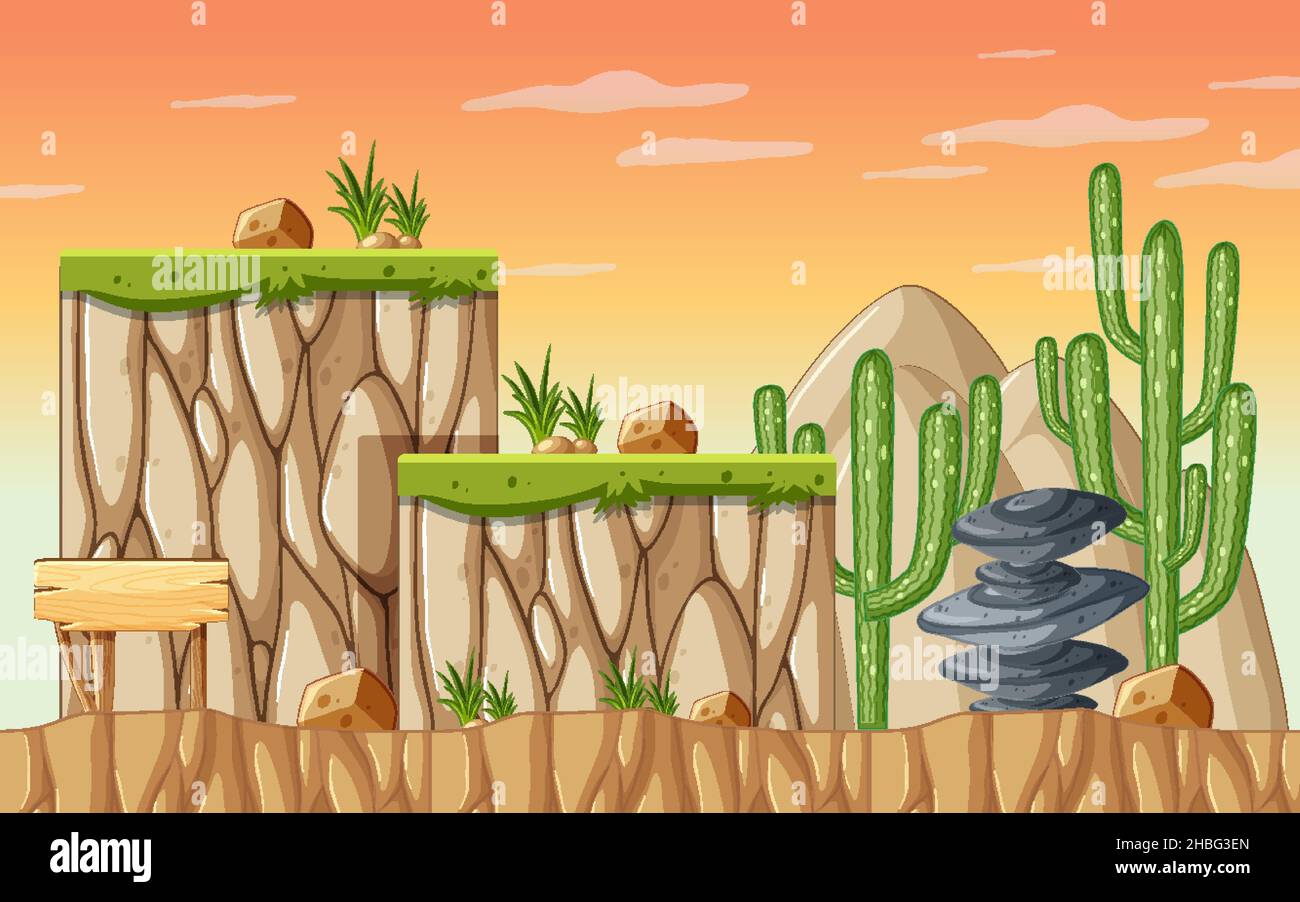 A Game Template Desert Scene illustration Stock Vector Image & Art - Alamy