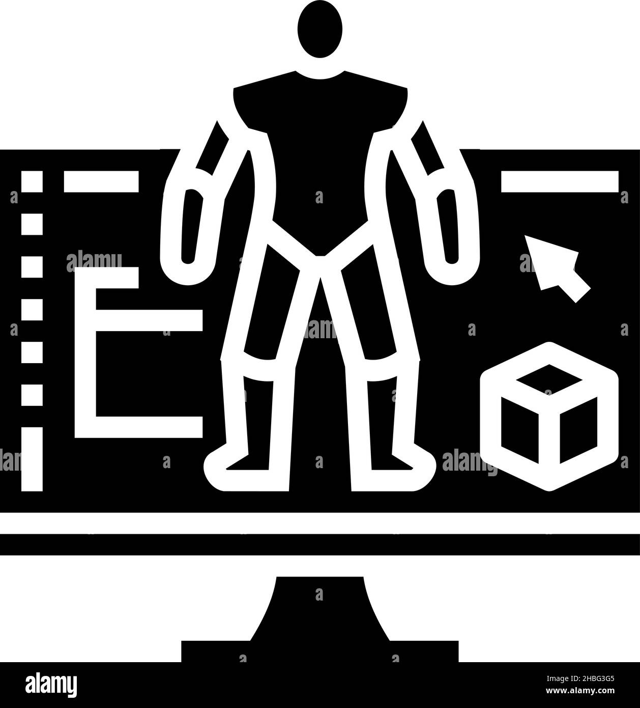 3d modeling characters glyph icon vector illustration Stock Vector ... 3d modeling characters glyph icon vector illustration Stock Vector ...