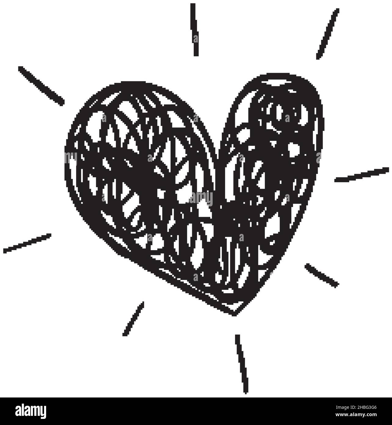 Scribble doodle heart isolated illustration Stock Vector Image & Art ...