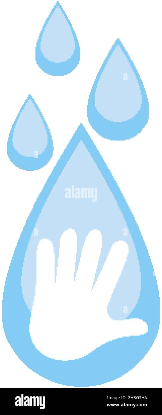 Water drop with hand symbol illustration Stock Vector Image & Art - Alamy