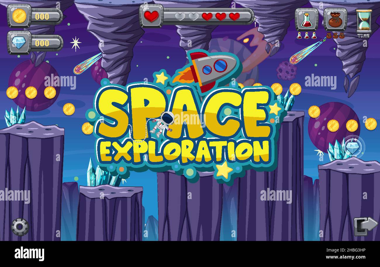 A Game Template Galaxy Space Scene illustration Stock Vector Image ...