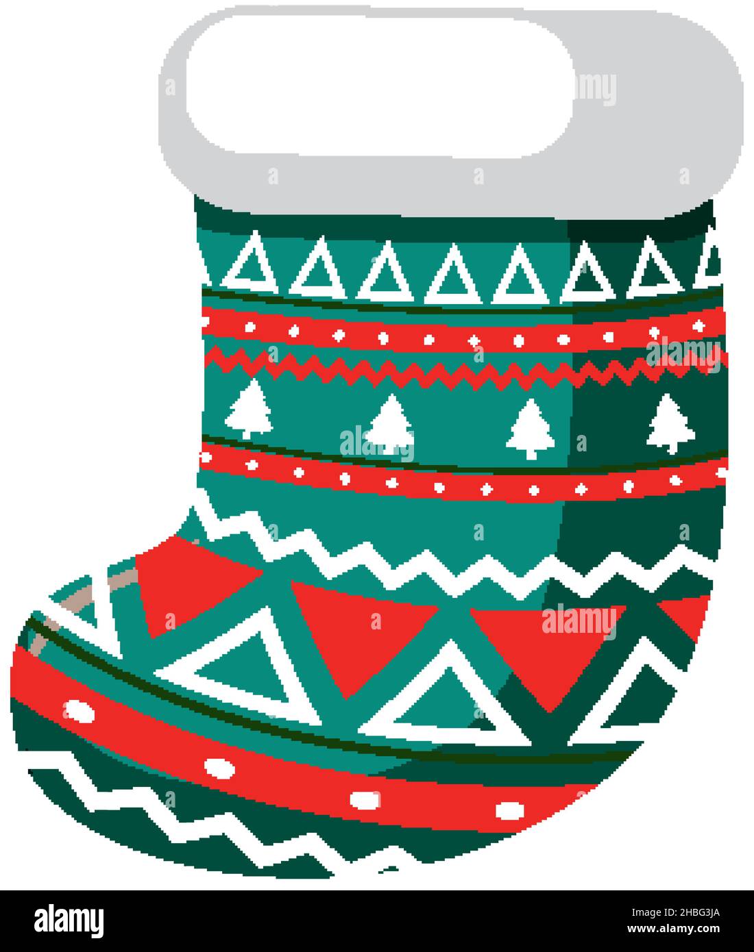 Christmas stocking in cartoon style illustration Stock Vector Image ...