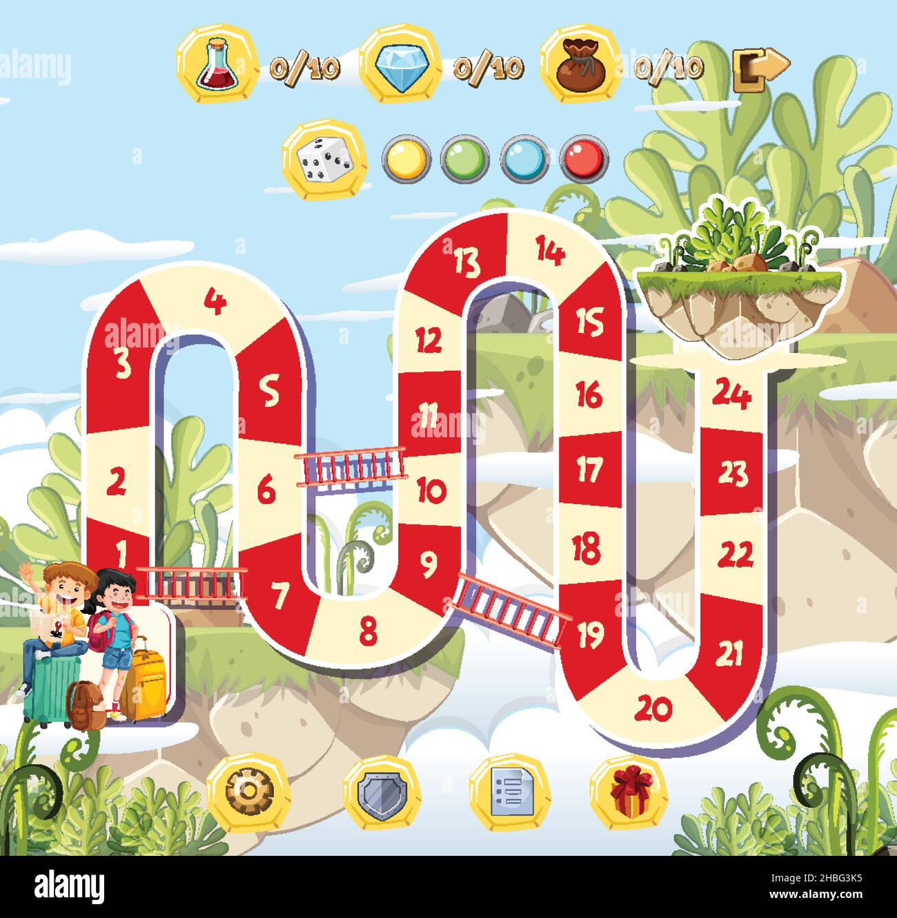 Counting number game template for kid illustration Stock Vector Image ...