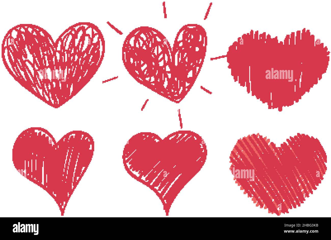 Set of different hand drawn hearts illustration Stock Vector Image ...