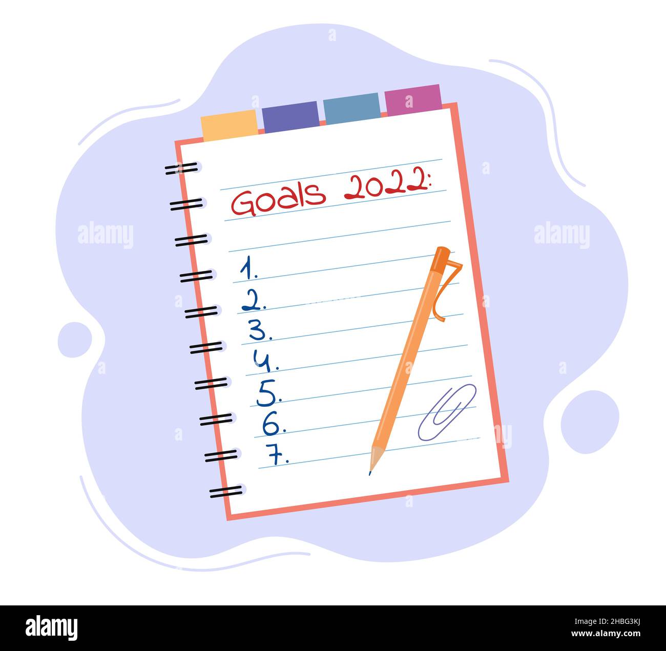 Goals for 2022 written on notepad isolated. Target list template ...
