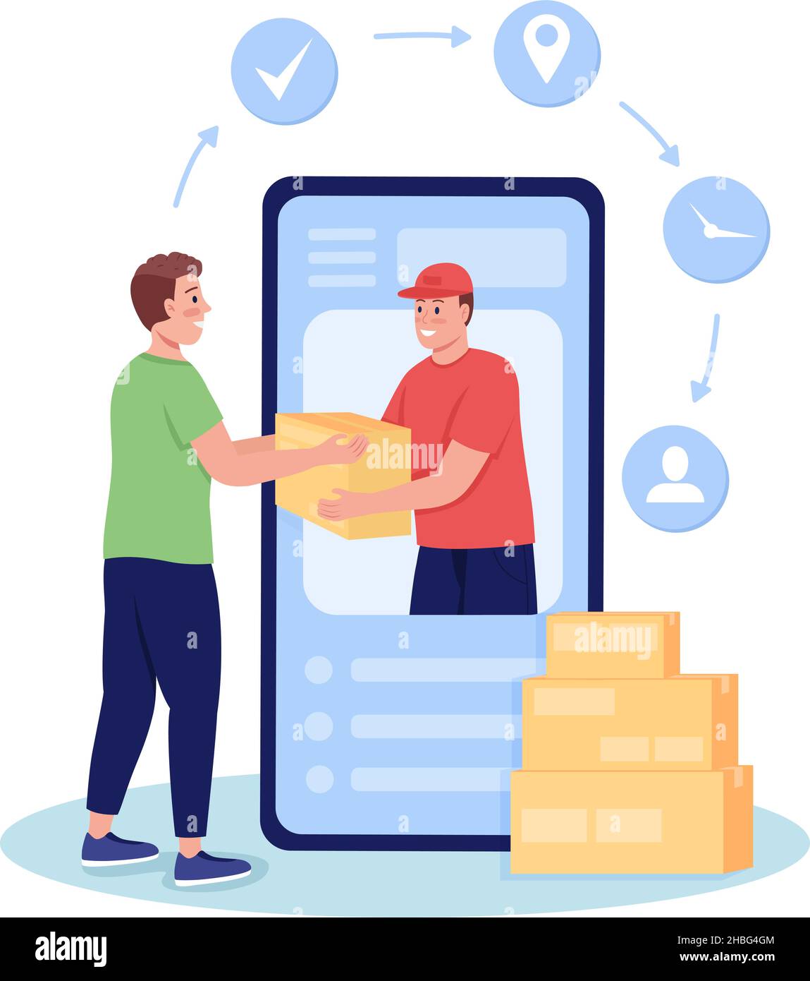 Mobile app for delivery flat concept vector illustration Stock Vector ...