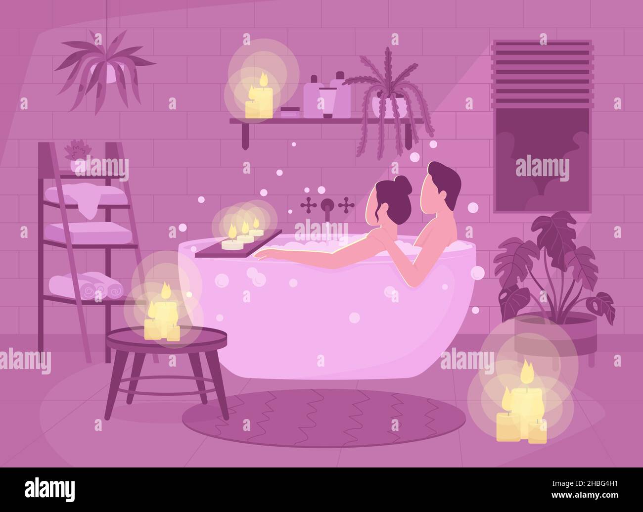 Couple bath tub Stock Vector Images - Alamy