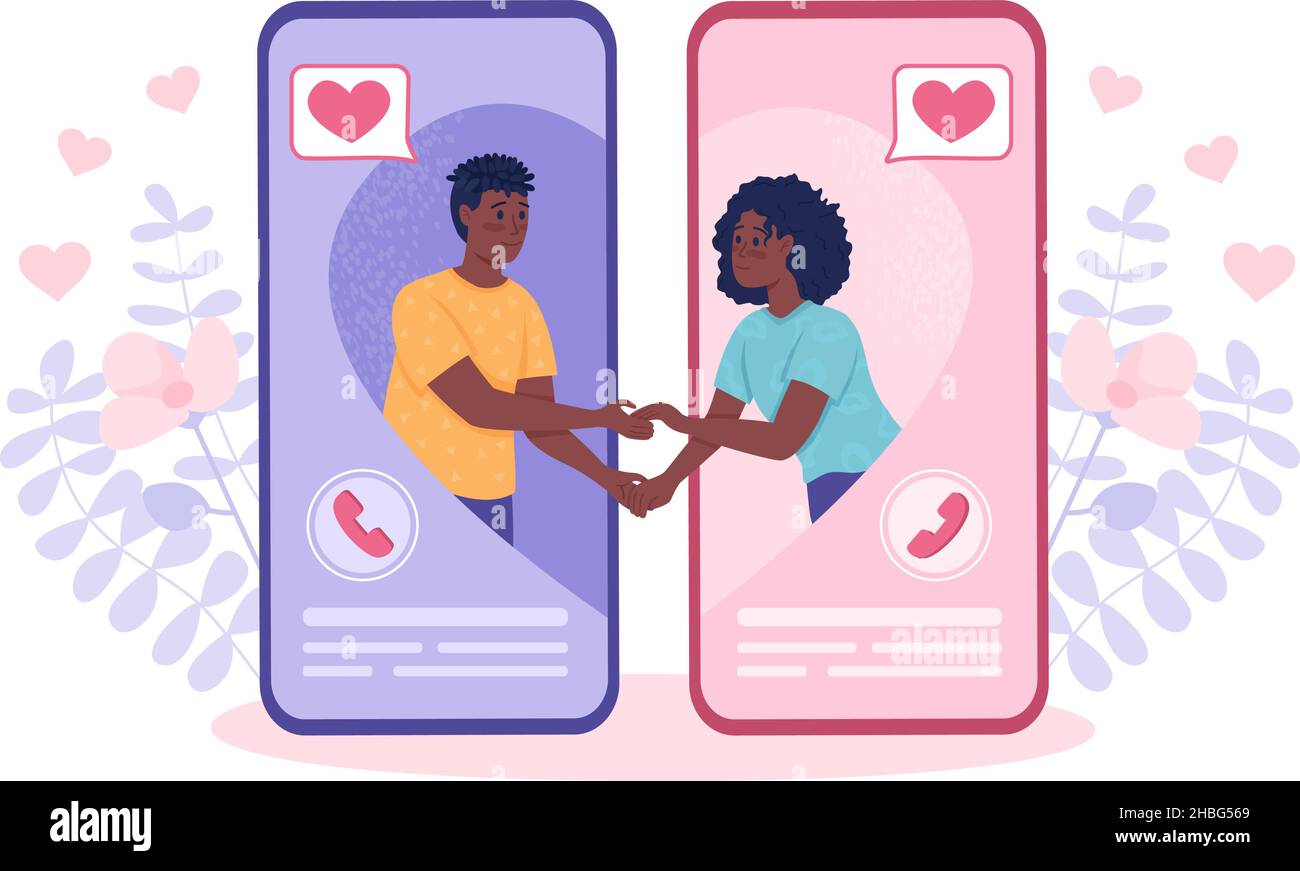 Developing long-distance relationship flat concept vector illustration ...