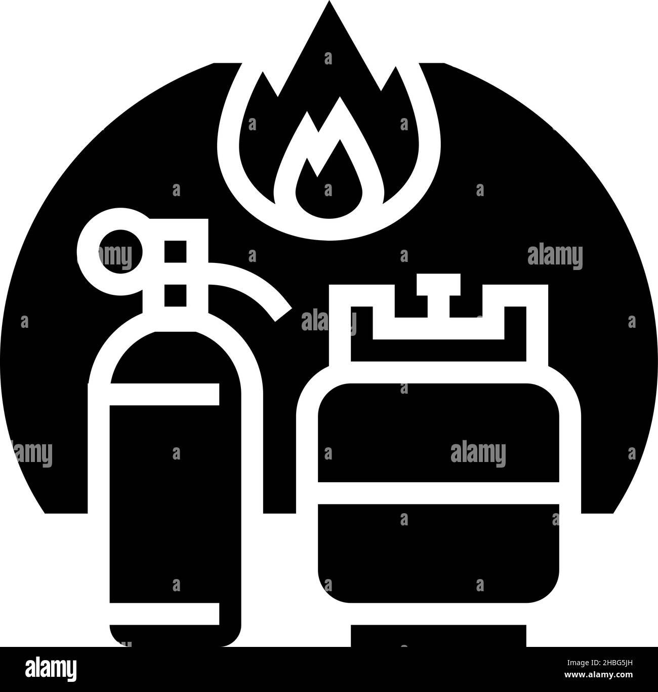 gas container glyph icon vector illustration Stock Vector Image & Art ...