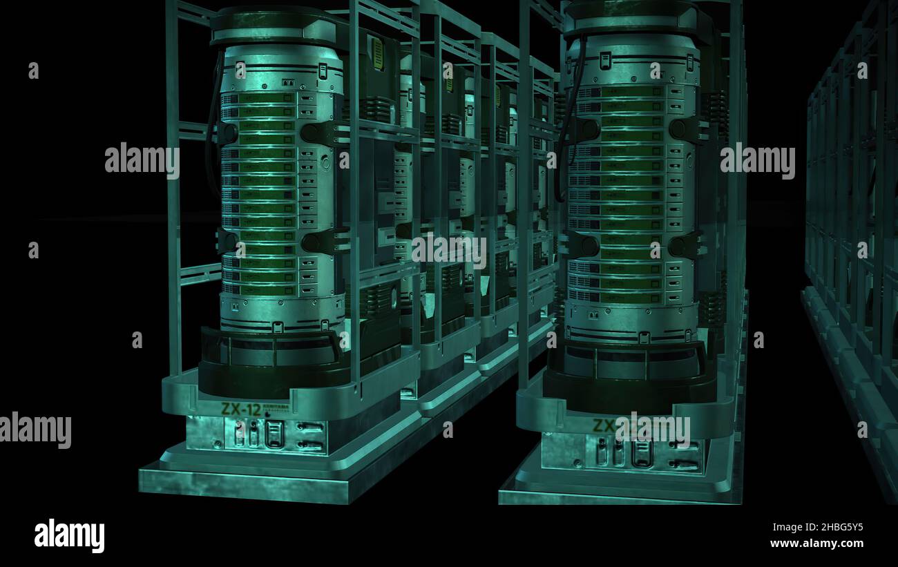 3d illustration - Row Of Network Servers Stock Photo - Alamy