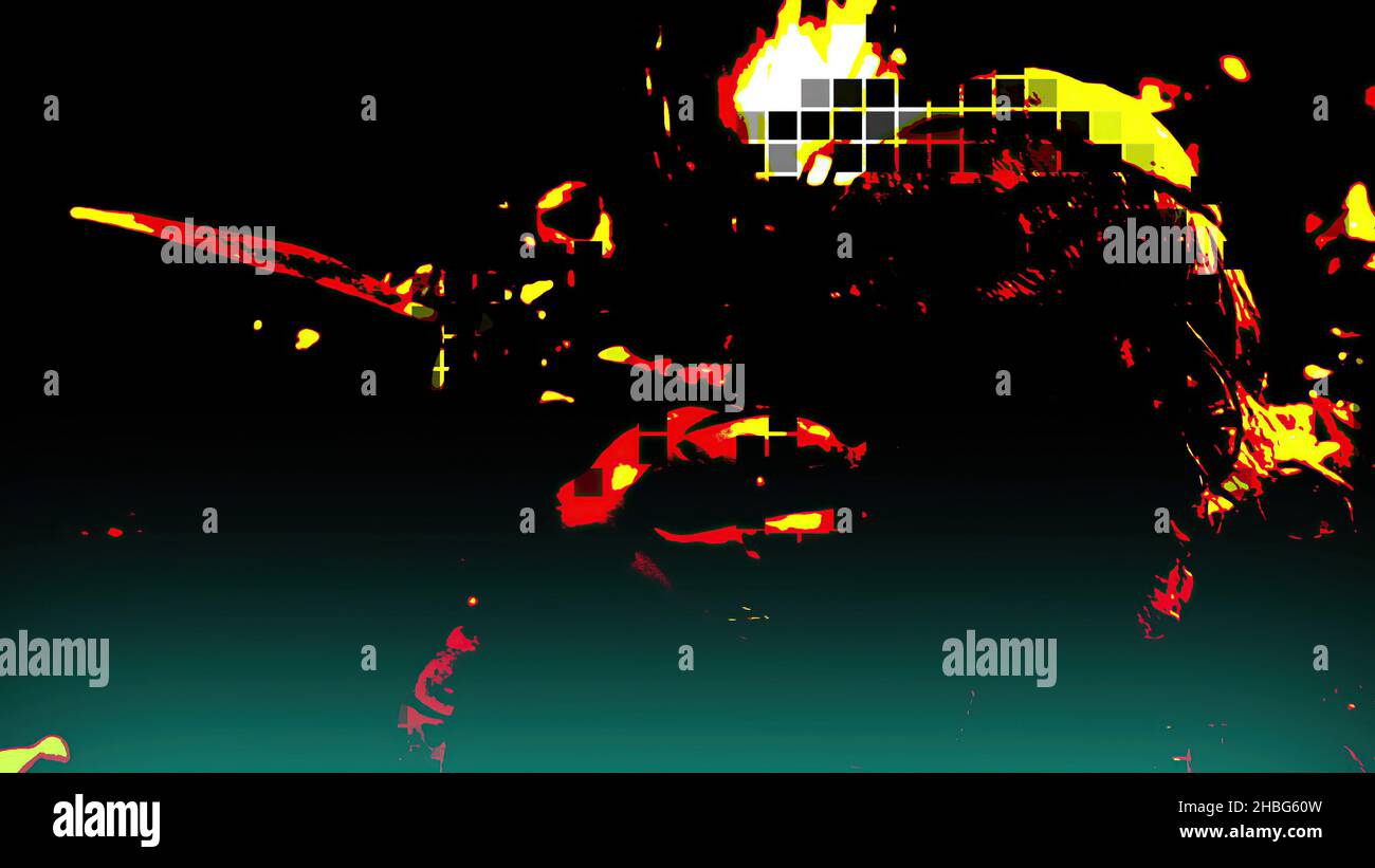3d illustration - Blue Lines transition side swiped to red Stock Photo ...