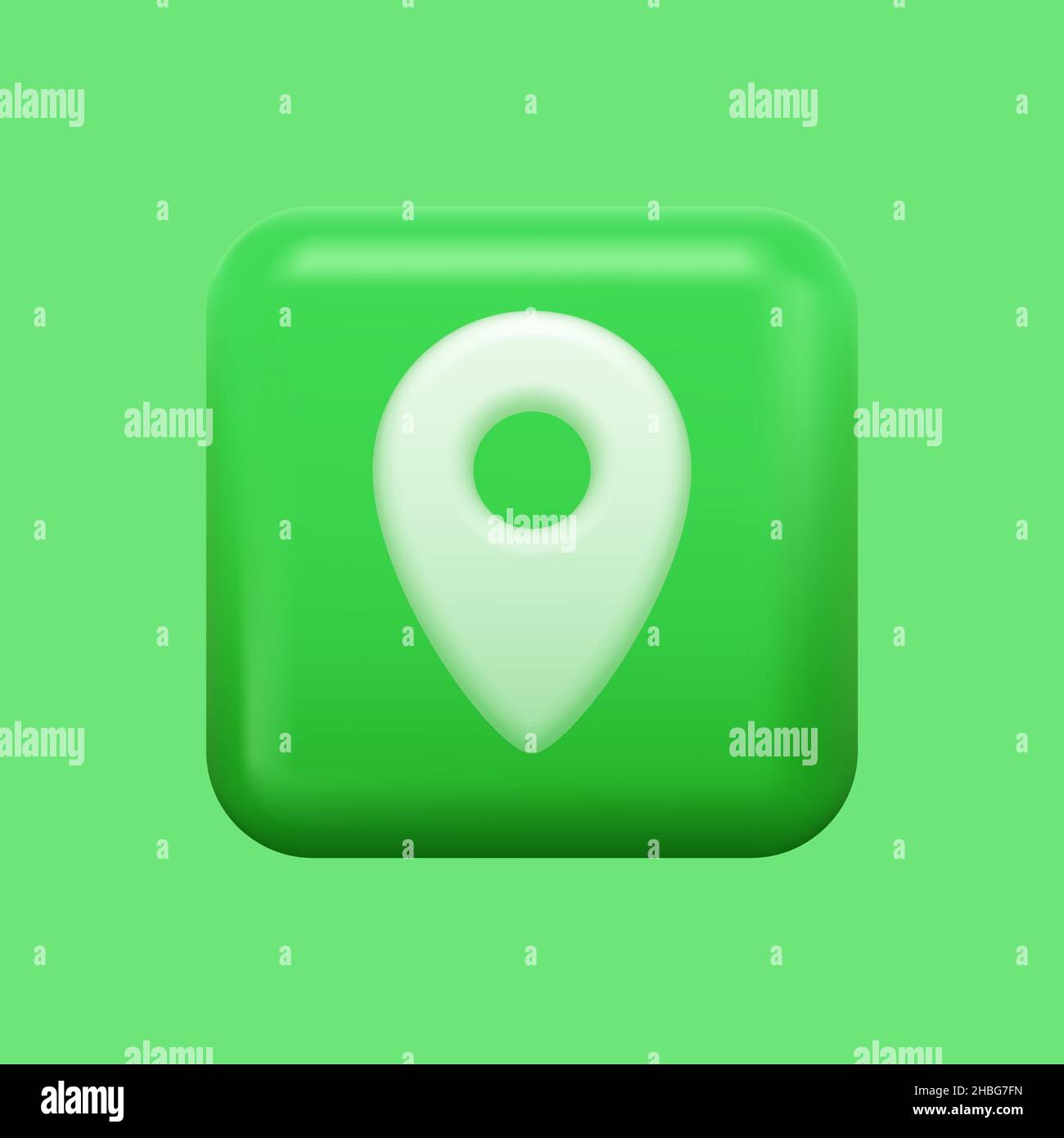 Geolocation 3D Icon. Green Square App Logo. Vector illustration Stock ...