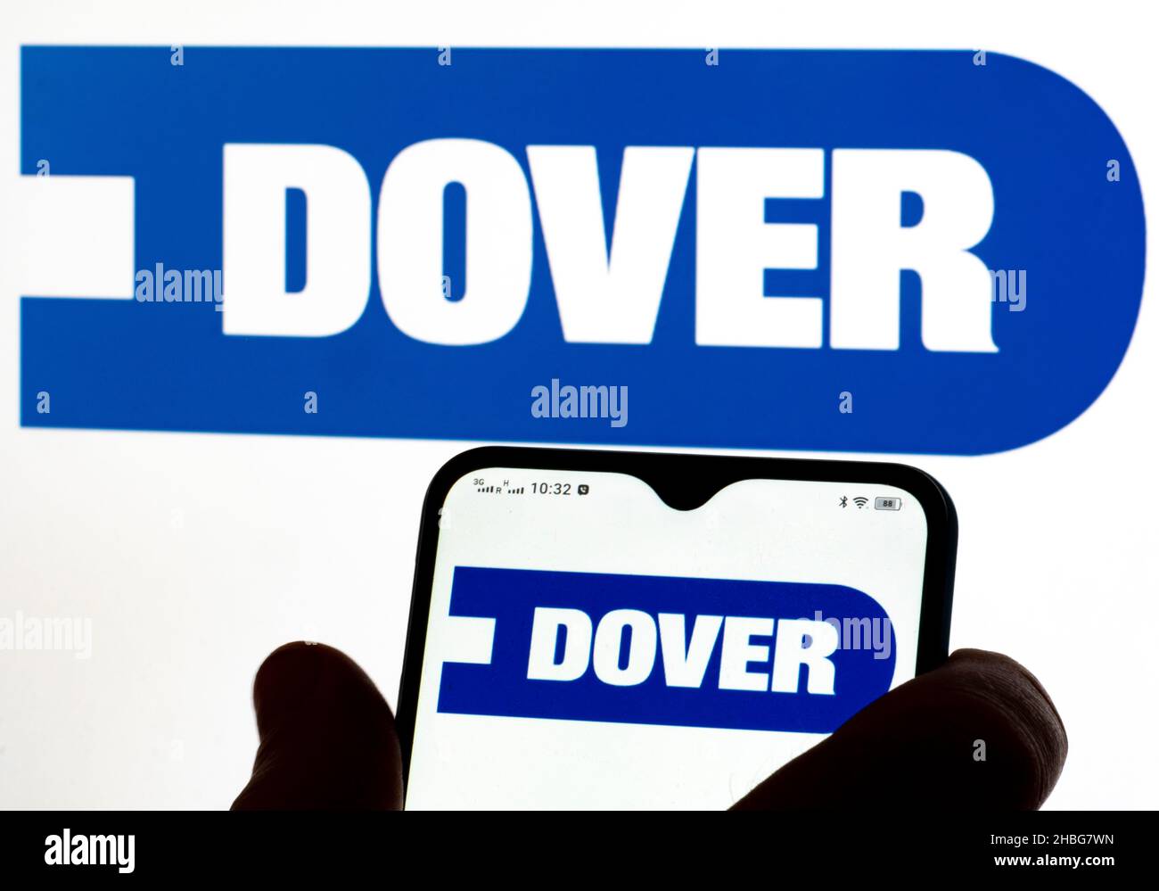 In this photo illustration Dover Corporation logo seen displayed on a ...